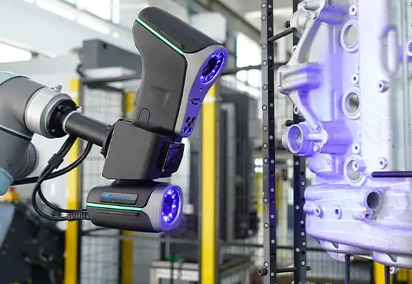 UR5 robots universels Cobot avec le scanner 3D en tant que station ...